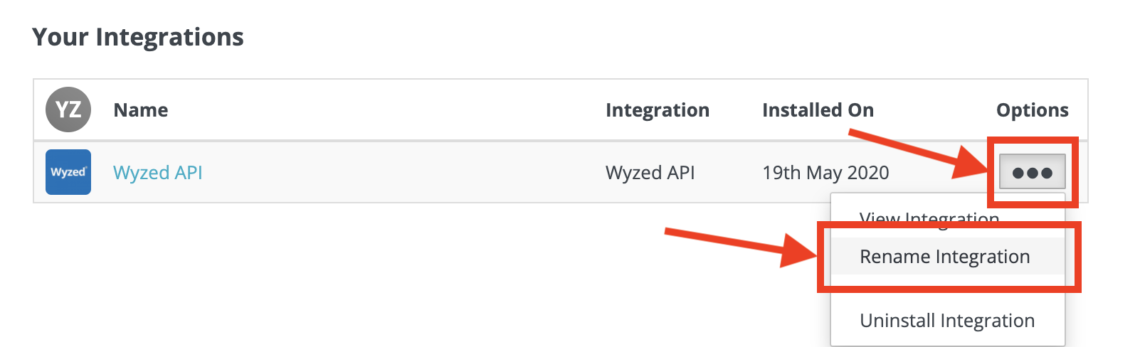 Rotate Credentials - Wyzed API Documentation